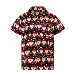 King Kameha Button Up Shirt 'Christmas Santa Allover' male Black size XL