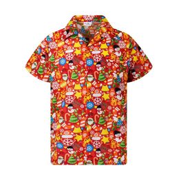 King Kameha Button Up Shirt 'Christmas Allover' male Red size M