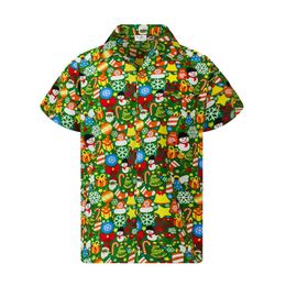 King Kameha Button Up Shirt 'Christmas Allover' male Green size XS