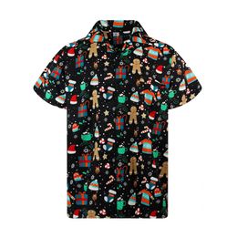 King Kameha Button Up Shirt 'Christmas Gingerbread' male Black size XL