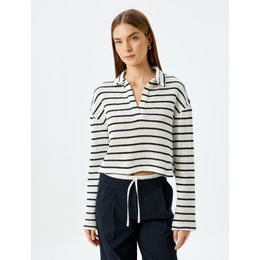 KOTON Pullover Damen Gr&ouml;&szlig;e L navy / naturwei&szlig;
