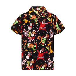 King Kameha Button Up Shirt 'Christmas Written Santa' male Black size M