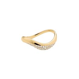Rougemont Jewellery Ring 'Exquisiter Damen Ring im Wellen Design 925 Sterling Silber' female Gold size 52