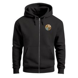 Neverless Zip-Up Hoodie 'Outdoor Badge' male Black size 3 XL