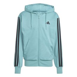 adidas Sportswear Athletic Zip-Up Hoodie 'Essentials' male Blue size XXL
