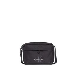 Kameratasche Calvin Klein "BOLD CAMERA BAG", Damen, Gr. B/H/T: 20cm x 12,5cm x 5cm, schwarz, Nylon, unifarben, Taschen, Herren-Schultertasche, Umhängetasche mit CK-Logo