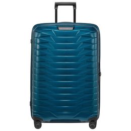 Hartschalen-Trolley Samsonite "PROXIS, verschiedene Größen und Farben", Gr. B/H/T: 51cm x 75cm x 31cm 98 l, blau (petrol blau), Polypropylen, unifarben, festlich, Koffer, Trolley Reisegepäck Hartschalenkoffer Reisekoffer TSA-Zahlenschloss