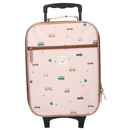 Trolley Vadobag, Jungen, Gr. B/H/T: 30cm x 41cm x 14cm, braun (hellbraun), Polyester, Koffer, mit coolem Auto-Print