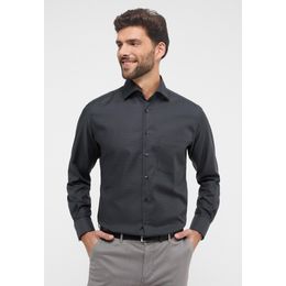 Langarmhemd Eterna "MODERN FIT", Herren, Gr. 41, Normalgrößen, grau (anthrazit), Twill, 100% Baumwolle, tailliert, Manschette, Hemden, NON IRON (bügelfrei)