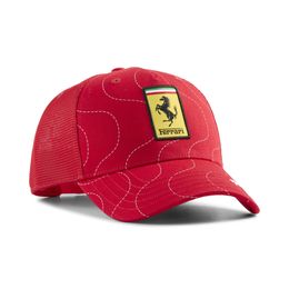 Trucker Cap Puma "Scuderia Ferrari Monza Trucker Cap Erwachsene", Damen, Gr. onesize, rosso corsa rot, Obermaterial: 100% Baumwolle; Futter Vorderteil: 100% Polyester; Hinterer Einsatz: 100% Polyester; Unter Schirm: 100% Baumwolle, unifarben, Caps