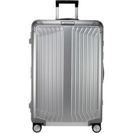 Hartschalen-Trolley Samsonite "LITE-BOX ALU", Gr. B/H/T: 51cm x 76cm x 28cm 91 l, silber (aluminium), Aluminium, unifarben, festlich, Koffer, Hartschalenkoffer Premium-Aluminium Großer-Koffer TSA-Zahlenschloss
