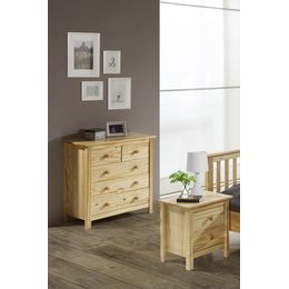 Kommode Home Affaire, beige (natur), B:79cm H:80cm T:40cm, Massivholz, Sideboards, gefertigt aus massivem Kiefernholz