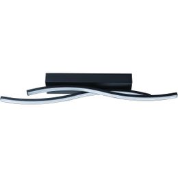 Eglo LED Deckenleuchte "LED Deckenlampe Viloria, geschwungene Deckenlampe, 56,5 cm", schwarz, 1, H: 8,5cm, 1 Stk., Leuchten, aus Stahl und Kunststoff, Deckenlampe, Flurlampe