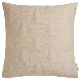 Dekokissen Tom Tailor HOME "3D Tree", beige (natur), B:45cm L:45cm, Obermaterial: 50% Baumwolle, 40% Polyester, 10% sonstige Fasern, Dekokissen_Sitzkissen_Kissenhüllen, mit schimmernden Lurexgarnen
