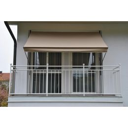 Klemmmarkise, grau (taupe), B:200cm, Polyacryl, Angerer FREIZEITM&Ouml;BEL, Markisen, taupe, Ausfall: 150 cm, versch. Breiten