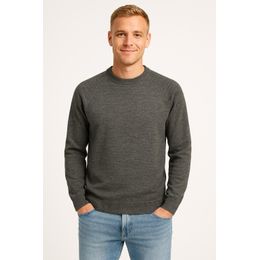 Only & Sons Rundhalspullover ONLY & SONS "ONSTHOMAS REG CREW NECK KNIT - OTL", Herren, Gr. L, grau (castor gray detail:melange), Strick, Obermaterial: 74% Polyester, 24% Polyacryl, 2% Elasthan, meliert, regular fit, Rundhals, Pullover