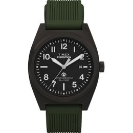 Quarzuhr Timex "CAPSTONE", grün (khaki), Armbanduhren, Herren, Armbanduhr, Herrenuhr, Silikonarmband, Datum, Leuchtzeiger