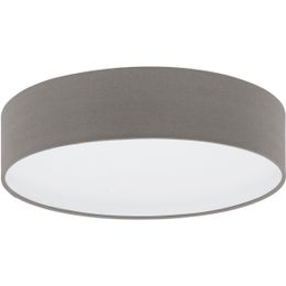 Eglo LED Deckenleuchte "Deckenlampe Anadia, Lampe aus Stoff, Ø38cm", taupe, 1, Ø 38cm, 1 Stk., Leuchten, aus Stahl und Textil, Wohnzimmerlampe, Schlafzimmerlampe