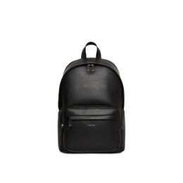 Rucksack Calvin Klein "RAISED ROUND BACKPACK", Gr. B/H/T: 28cm x 43cm x 16cm, schwarz, Lederimitat, unifarben, Rucksäcke, Unisex Cityrucksack, Freizeitrucksack mit Reißverschluss