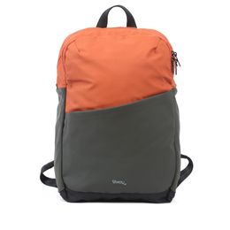 Laptoprucksack vargu "HENEL 1", Gr. B/H/T: 28cm x 42cm x 13cm, onesize, olive, orange, Polyethylen, Rucksäcke, mit recyceltem PET