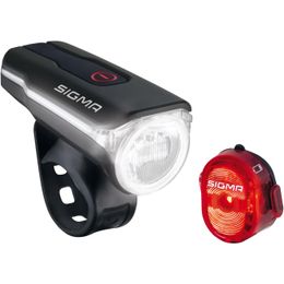 Fahrradbeleuchtung Sigma Sport "Beleuchtungsset Aura 60 USB/Nugget II", schwarz, Fahrradlampen