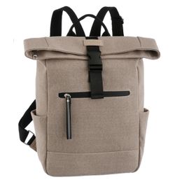 Cityrucksack Rieker "Leinen", Gr. B/H/T: 40cm x 40cm x 12cm, beige, Lederimitat, Rucksäcke, Freizeitrucksack mit viel Stauraum