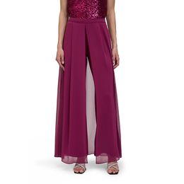 2-in-1-Hose Vera Mont "Damen Hosenrock mit weitem Bein", Damen, Gr. 42, Normalgrößen, rosa (sweet berry), Chiffon, Obermaterial: 100% Polyester. Besatz: 95% Polyester, 5% Elasthan., gerade lang, Hosen, Materialmix