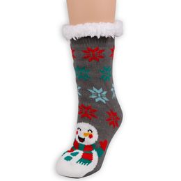 Socken Capelli New York, Damen, Gr. 39/42, grau combo, Obermaterial: 100% Polyacryl, mehrfarbig, Socken Socken, rutschhemmende Sohle, warm gef&uuml;ttert, Feinstrick