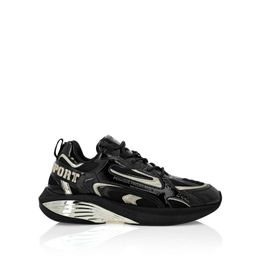 Sneaker Plein Sport "Lo-Top Turnschuhe", Damen, Gr. 44, Normalschaft, schwarz (0293, schwarz, lightgold), Schuhe Sneaker