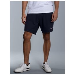 Bermudas TRIGEMA "TRIGEMA Bermuda mit praktischem Kordelzug", Herren, Gr. XL, Normalgr&ouml;&szlig;en, blau (navy), Sweatware, 70% Baumwolle, 30% Polyester, Hosen Bermudas