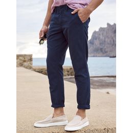 Chinohose Lerros "Lerros Sommerliche Chino mit Leinenanteil, RELAX FIT", Herren, Gr. 31, Länge 34, blau (blau night), 74% Baumwolle, 26% Leinen, Hosen