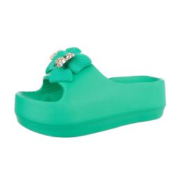 Ital-Design Pantolette Damen Gr&ouml;&szlig;e 41 gr&uuml;n