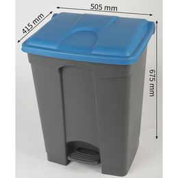 Probbax Treteimer, Volumen 70 l, BxHxT 505 x 675 x 415 mm, grau, Deckel blau