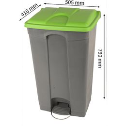 Probbax Treteimer, Volumen 90 l, BxHxT 505 x 790 x 410 mm, grau, Deckel gr&uuml;n