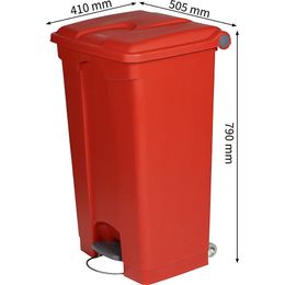 Probbax Treteimer, Volumen 90 l, BxHxT 505 x 790 x 410 mm, rot