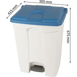 Probbax Treteimer, Volumen 70 l, BxHxT 505 x 675 x 415 mm, wei&szlig;, Deckel blau