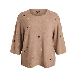 ZIZZI Sweater 'Sunny Heart' female Brown size XXL