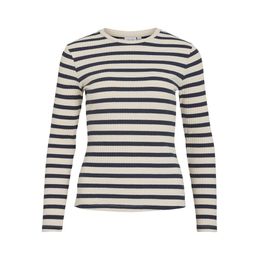 Vila Shirt Damen Größe S beige / marine