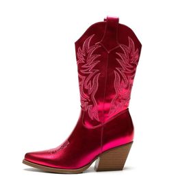 Smile Favorites Cowboy Boots female Pink size 39