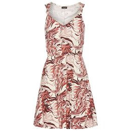 Laura Scott Sommerkleid Damen Gr&ouml;&szlig;e 44 beige / rot