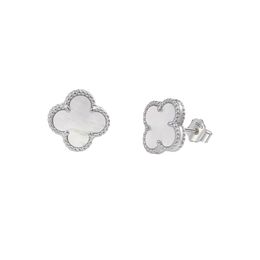 Rougemont Jewellery Earrings 'Kleeblatt Gl&uuml;cksbringer Ohrstecker 925 Sterling Silber' female Silver size One Size