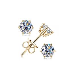 Rougemont Jewellery Earrings 'Funkelnde Zirkonia Ohrstecker 7mm' female Gold size One Size