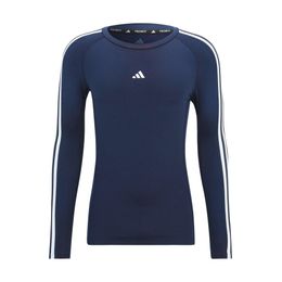 adidas Performance Performance Shirt 'TECHFIT Compression Training 3-Stripes Long Sleeve' male Blue size XXXL