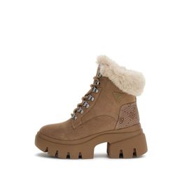Guess Schn&uuml;rstiefelette 'Yareli' Damen Gr&ouml;&szlig;e 35 beige / braun Winterschuhe