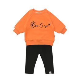 Liliput Sweatshirt und Leggings 'Halloween Boo' Jungen Gr&ouml;&szlig;e 86/92 orange / schwarz