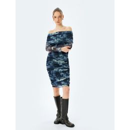 KOTON Kleid Damen Größe 38 marine / hellblau Winterkleid