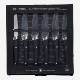 6er-Pack schwarze Dolphin Steakmesser