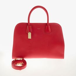 Rote Henkeltasche aus Leder