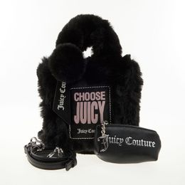 Juicy Couture Schwarze Handtasche aus Kunstfell