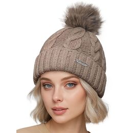Neverless Beanie 'Caren' female Beige size Onesize